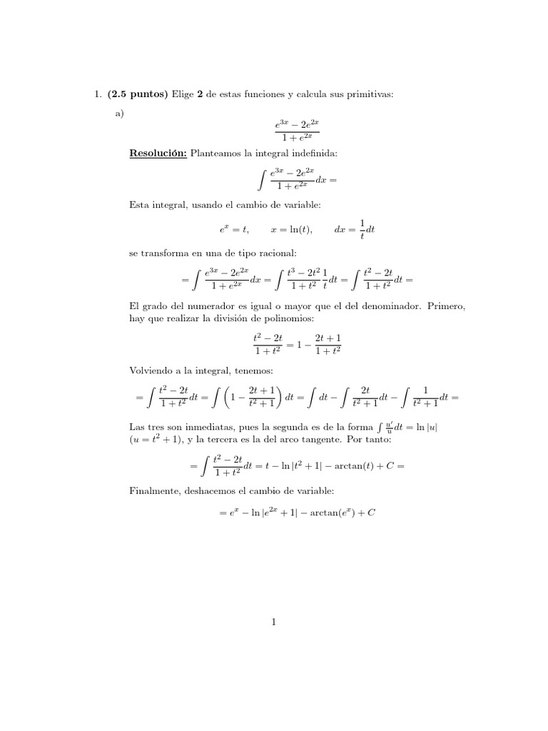 Parcial 2 Integracion Resuelto | PDF | Integral | Pi