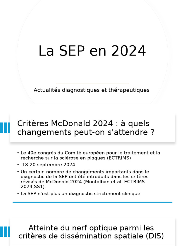 Critères McDonald 2024 pour la SEP | PDF | Sclérose en plaques ...
