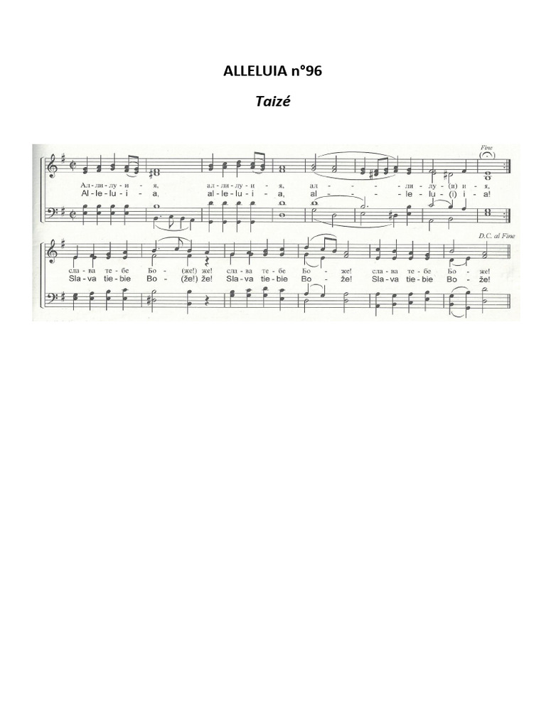 Alleluia N°96: Taizé | PDF