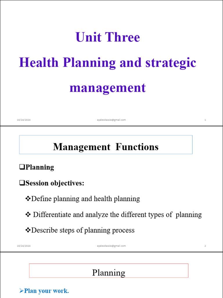 Unit3 Health Planning and Strategic Management | PDF | Policy Analysis ...