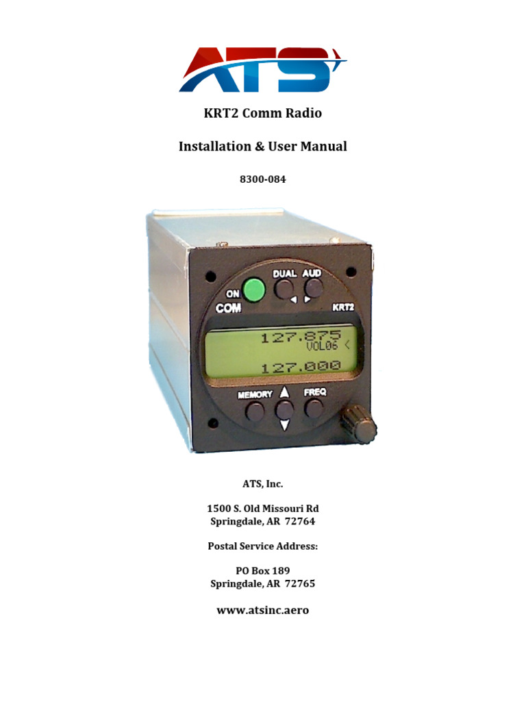 8300 084 KRT2 Comm Radio Installation Manual 1 | PDF | Microphone ...
