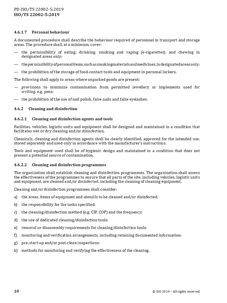 TS 22002 5 2019 18 | PDF | Technology & Engineering
