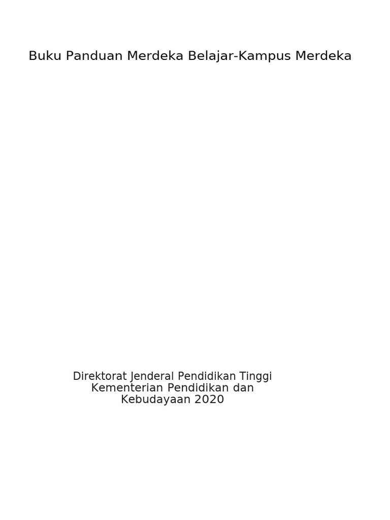 Buku Panduan Merdeka Belajar Kampus Merdeka 2020 - 2 | PDF | Karier & Perkembangan