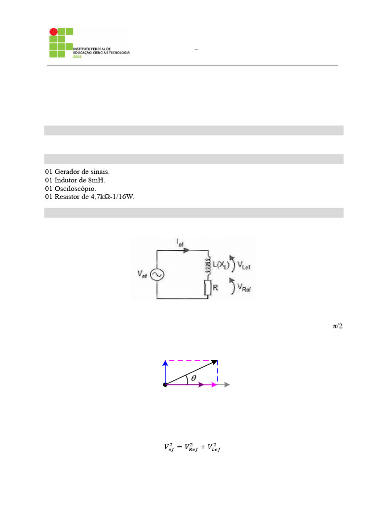 Roteiro Exp 8 RL Serie | PDF | Rede elétrica | Indutor