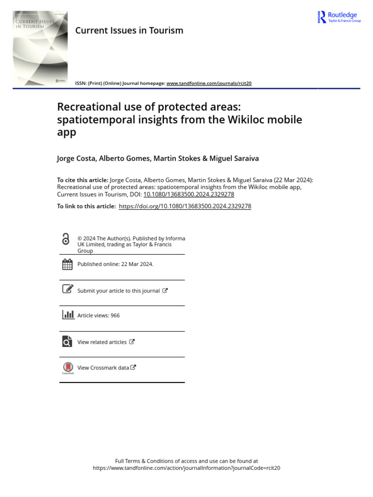 Recreational Use of Protected Areas Spatiotemporal Insights From The ...