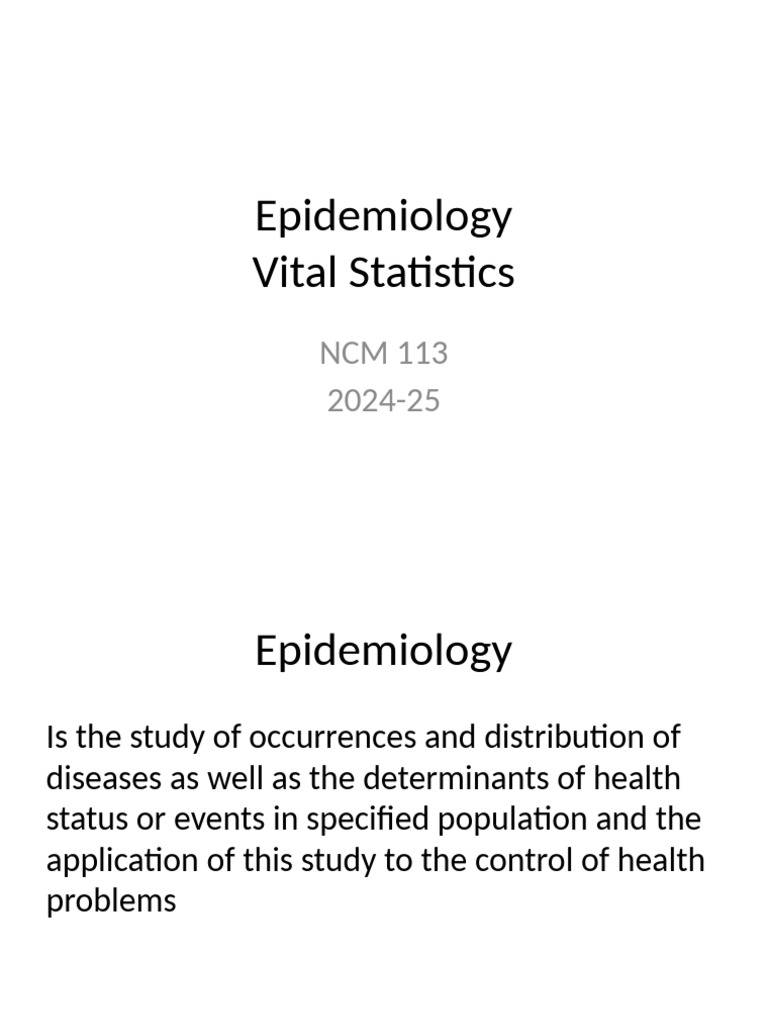 Epidemiology | PDF | Sensitivity And Specificity | Epidemiology