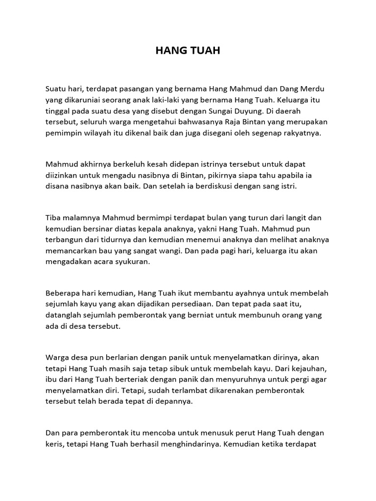 Hang Tuah | PDF | Sejarah | Agama & Spiritualitas