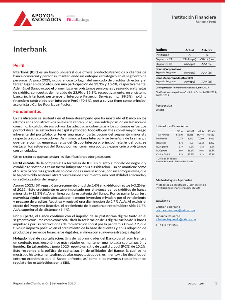 Interbank 0623 | PDF | Bancos | Inflación