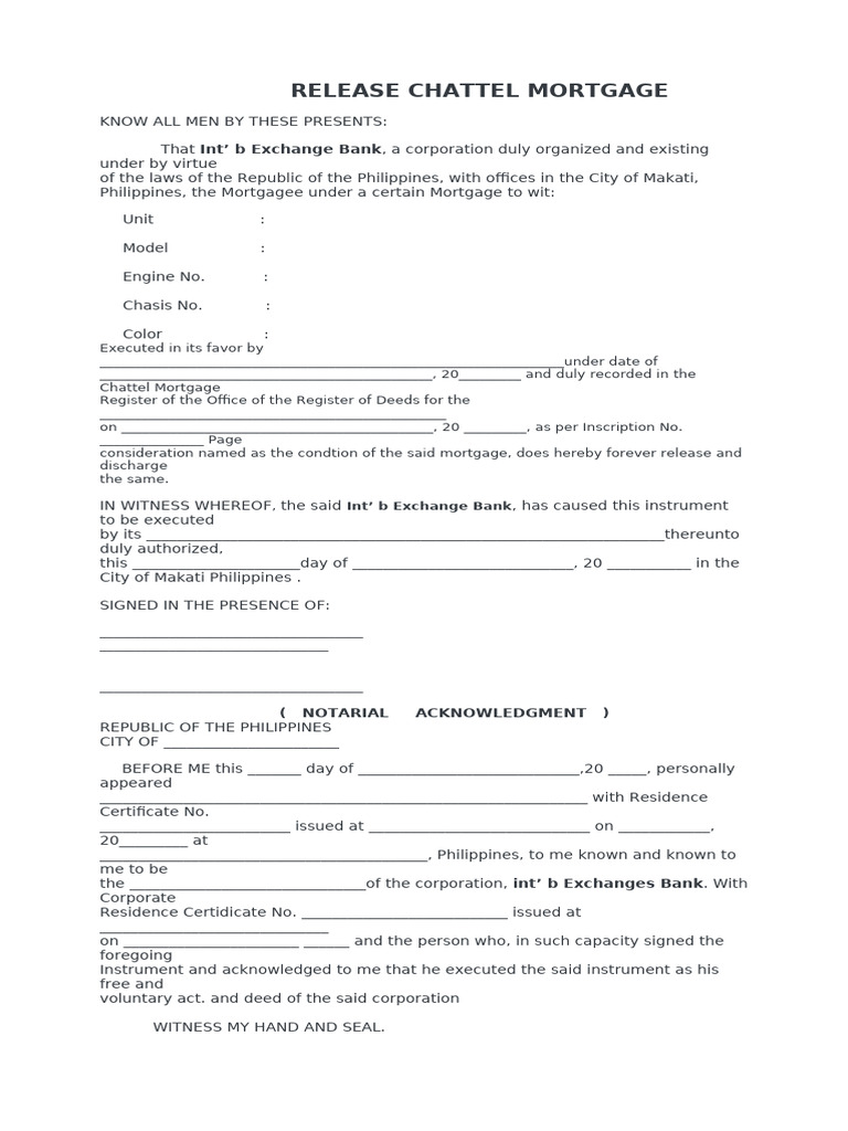 Chattel Mortgage 2 | PDF | Mortgage Law | Debt