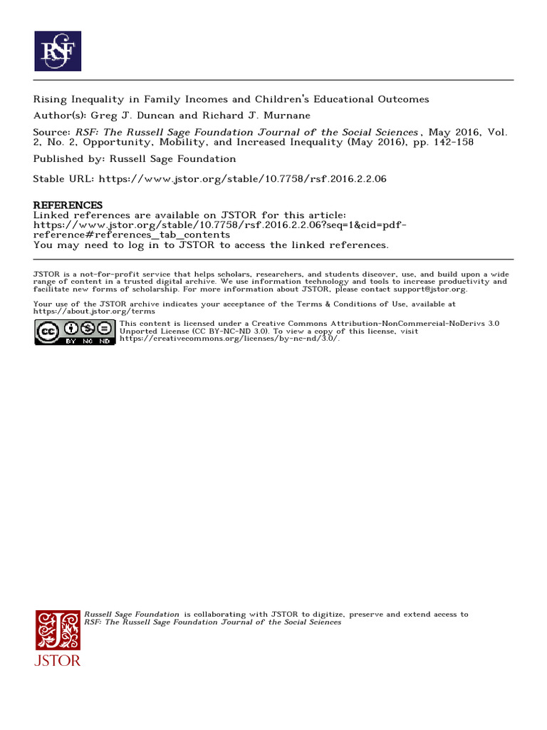 Rising Inequality in Family Incomes and Children's Educational Outcomes ...