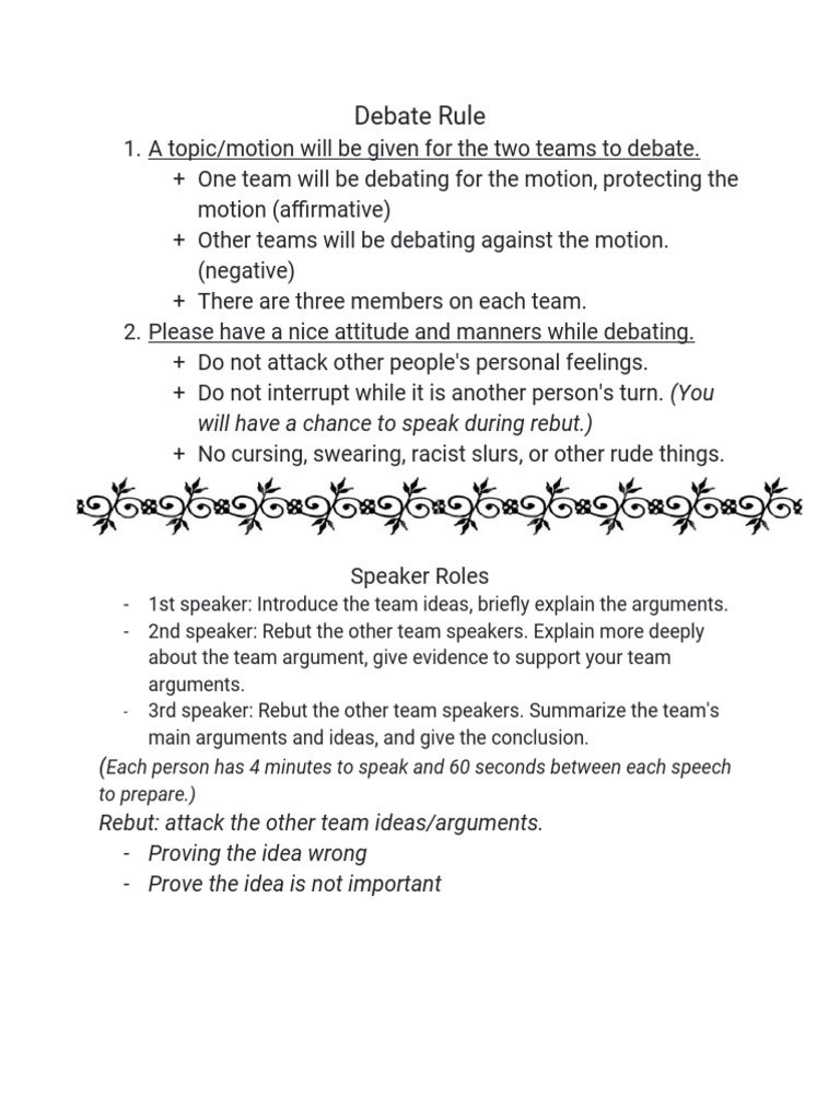 Debate Template | PDF | Language Arts & Discipline