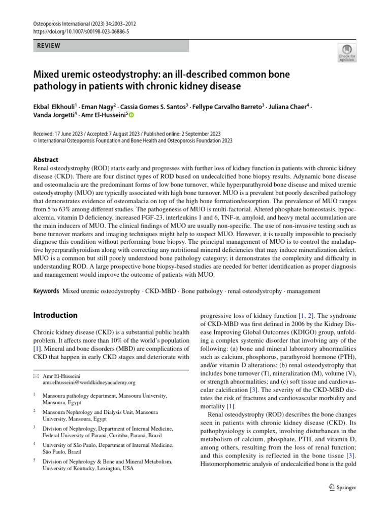 Mixed Renal Osteodystrophy | PDF | Diseases And Disorders | Medical ...