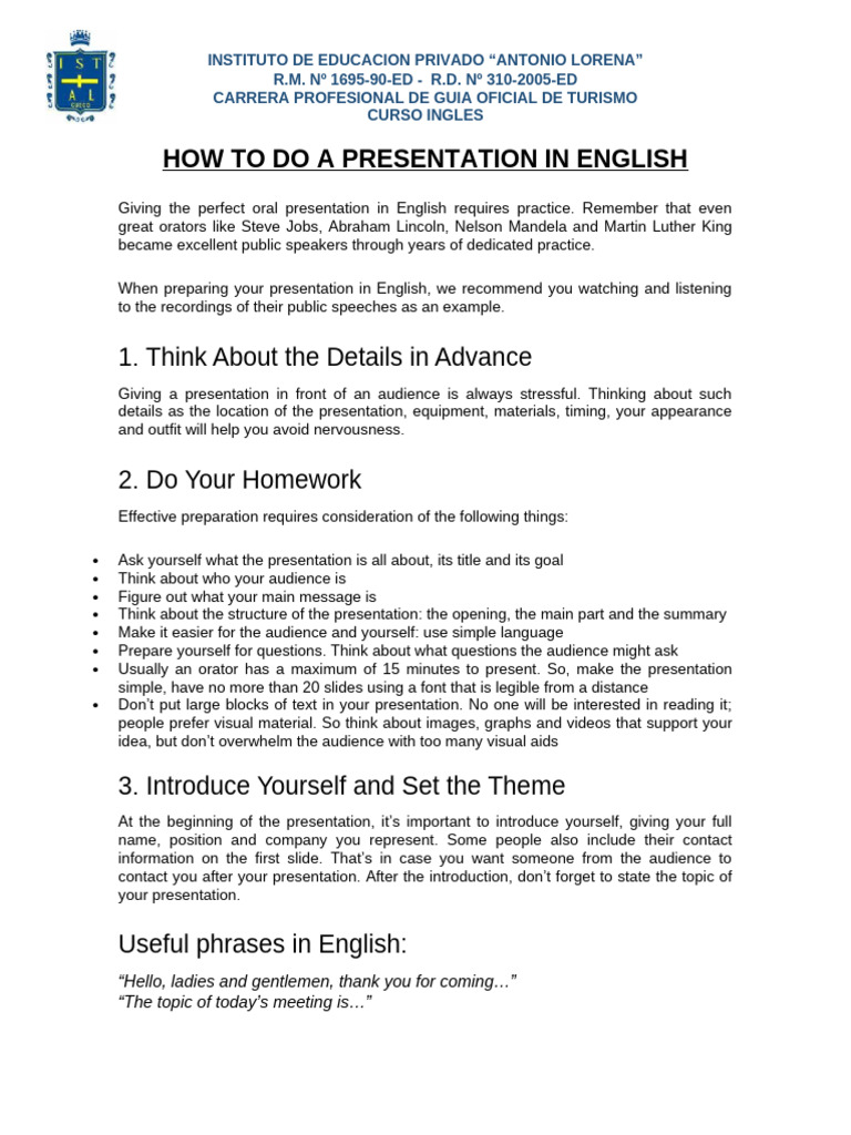 Effective English Presentation Tips | PDF | Human Communication
