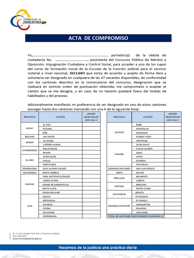Acta Compromiso Final Observaciones PCJ - SG | PDF | Ecuador