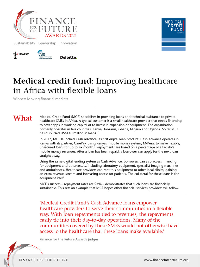 F4TF Case Study Medical Credit Fund | PDF | Loans | Credit