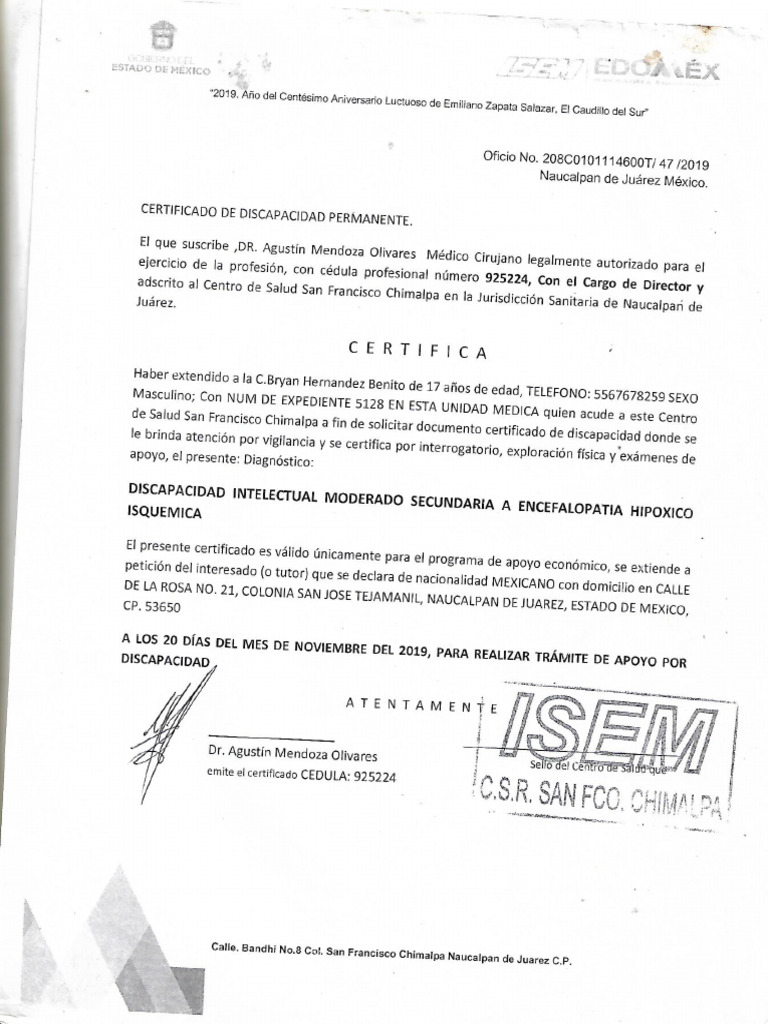 Cert Med Exp 2019 | PDF