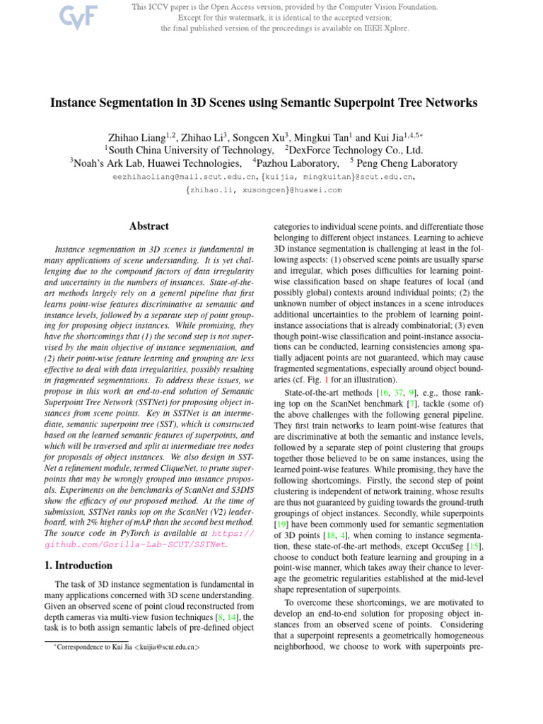 Liang Instance Segmentation in 3D Scenes Using Semantic Superpoint Tree Networks ICCV 2021 Paper ...