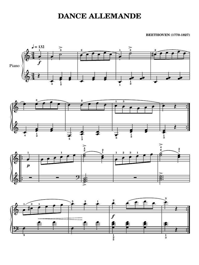 DANCE ALLEMANDE Beethoven | PDF