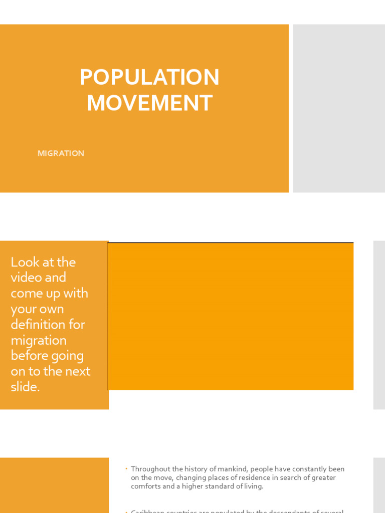POPULATION MOVEMENT | PDF | Cost Of Living | Human Migration