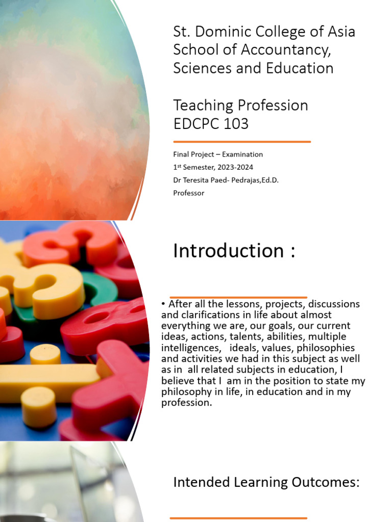 EDCPC 103 Final Project Examination | PDF | Philosophy Of Education ...