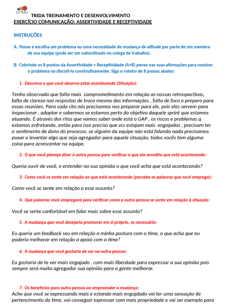 Comunicacao Assertividade+e+Receptividade | PDF | Atitude (Psicologia)