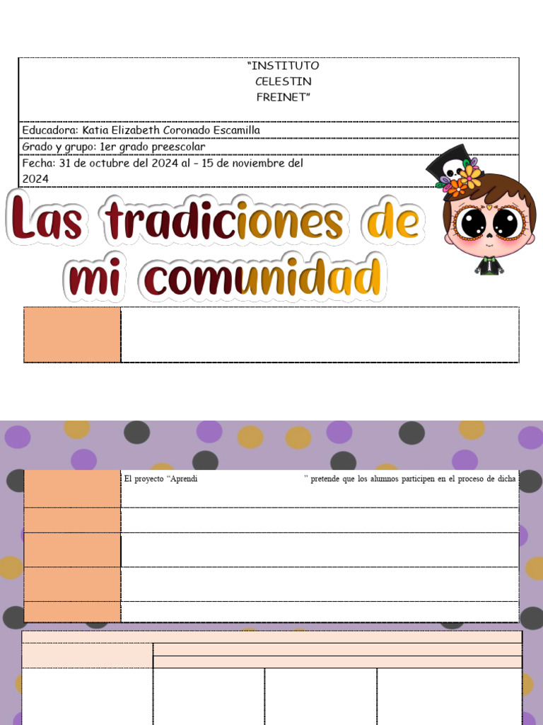 Aprendiendo Tradiciones en Preescolar | PDF | Educación de la primera ...