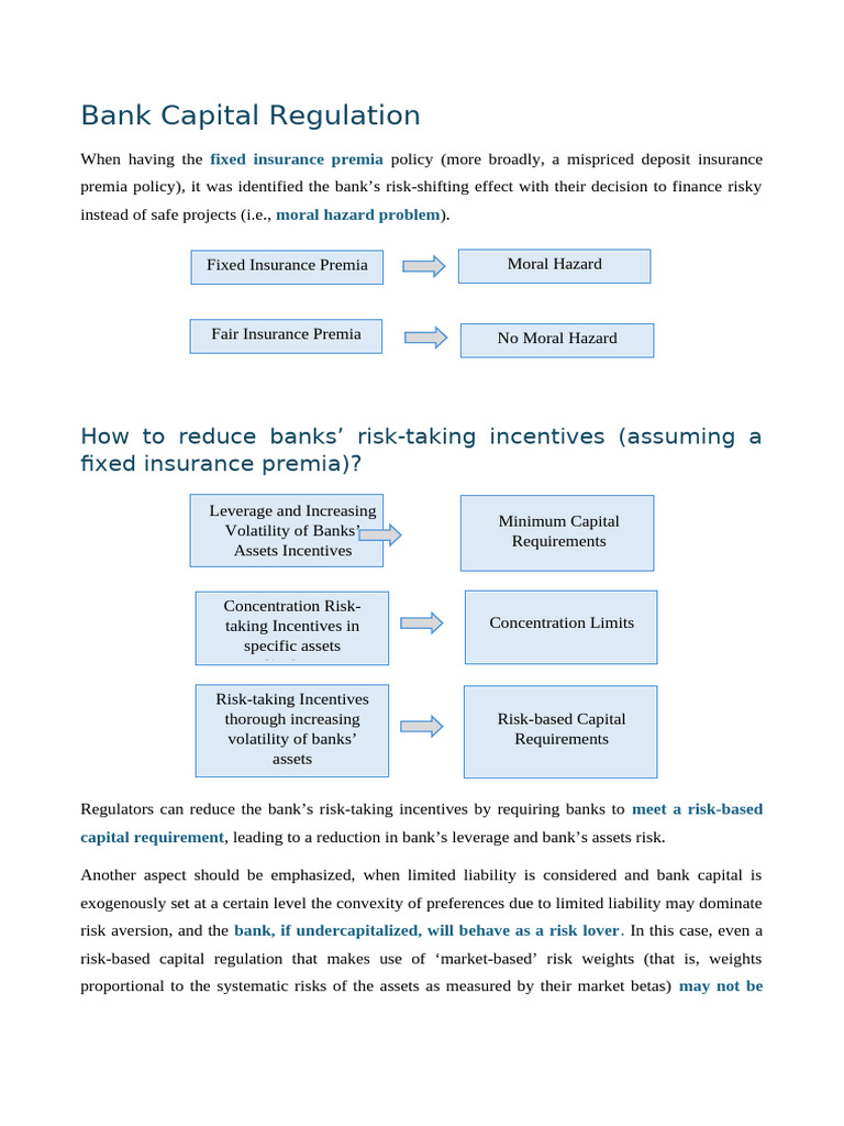Model To Bank Capital Regulation Introduction | PDF | Banks | Risk
