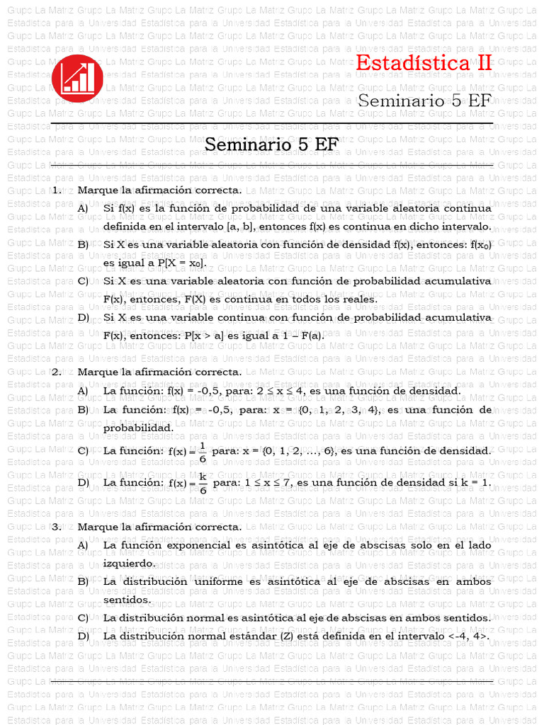 Seminario 5 - EF | PDF | Estimador | Distribución Cuadrada Chi