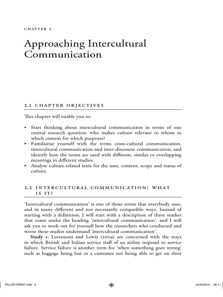 Intercultural Communication A Critical Introductio... - (Chapter 2 Approaching Intercultural ...