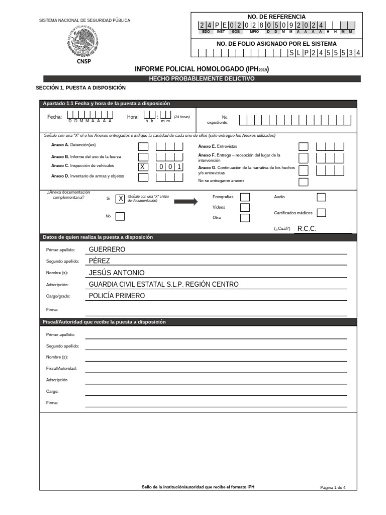 Iph Delito Editable 26-73, Reporte 12 | PDF | Queja | Asistencia legal