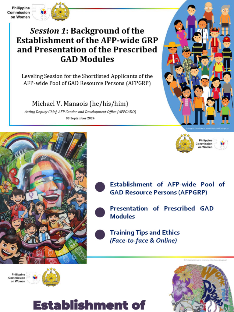 Session 1 - Background and Establishment of The AFP GAD Resource Pool ...