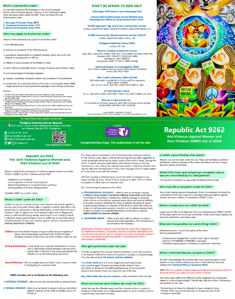 PCW Brochure - RA 9262 English PCW 2020 | PDF