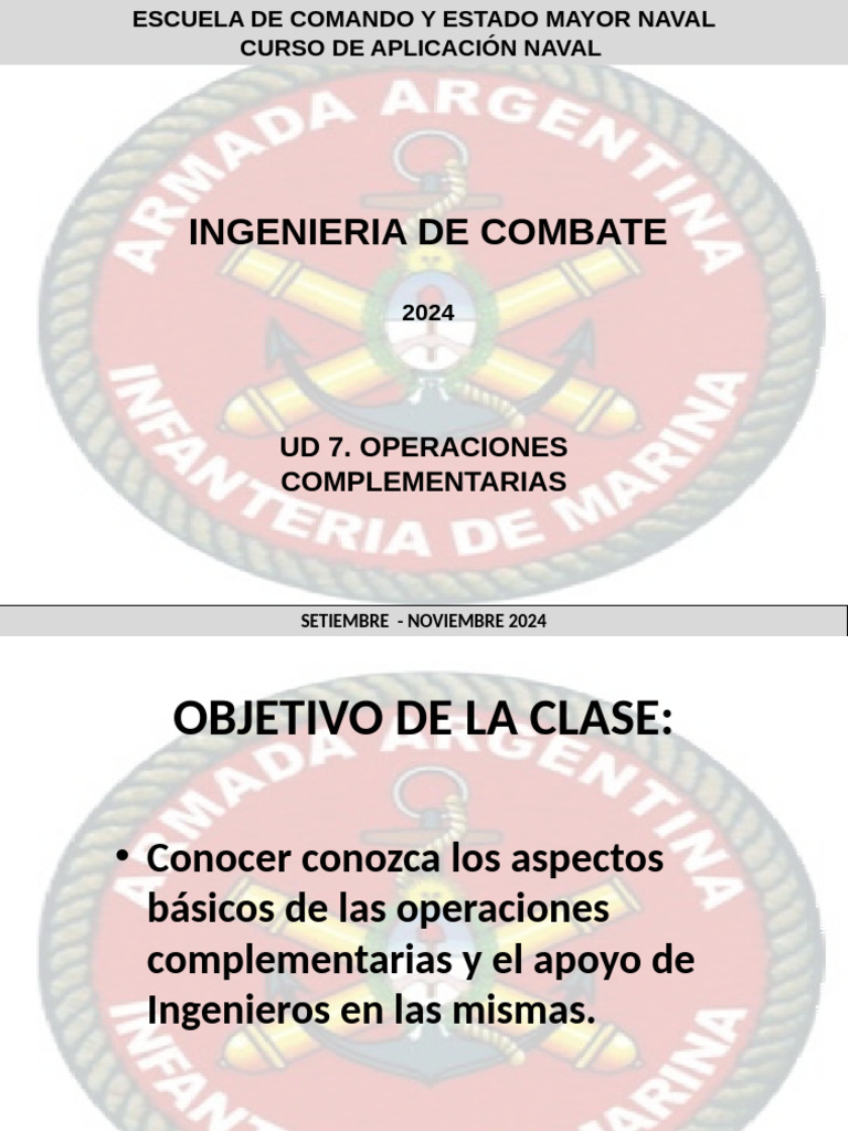 INGENIERIA DE COMBATE - Operaciones Complementarias | PDF | Ingeniería | Militar
