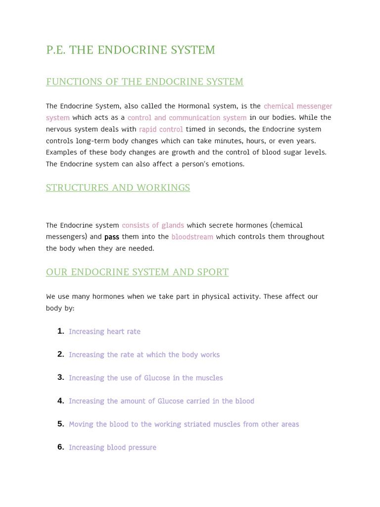Endocrine System Functions & Glands | PDF | Endocrine System | Hormone