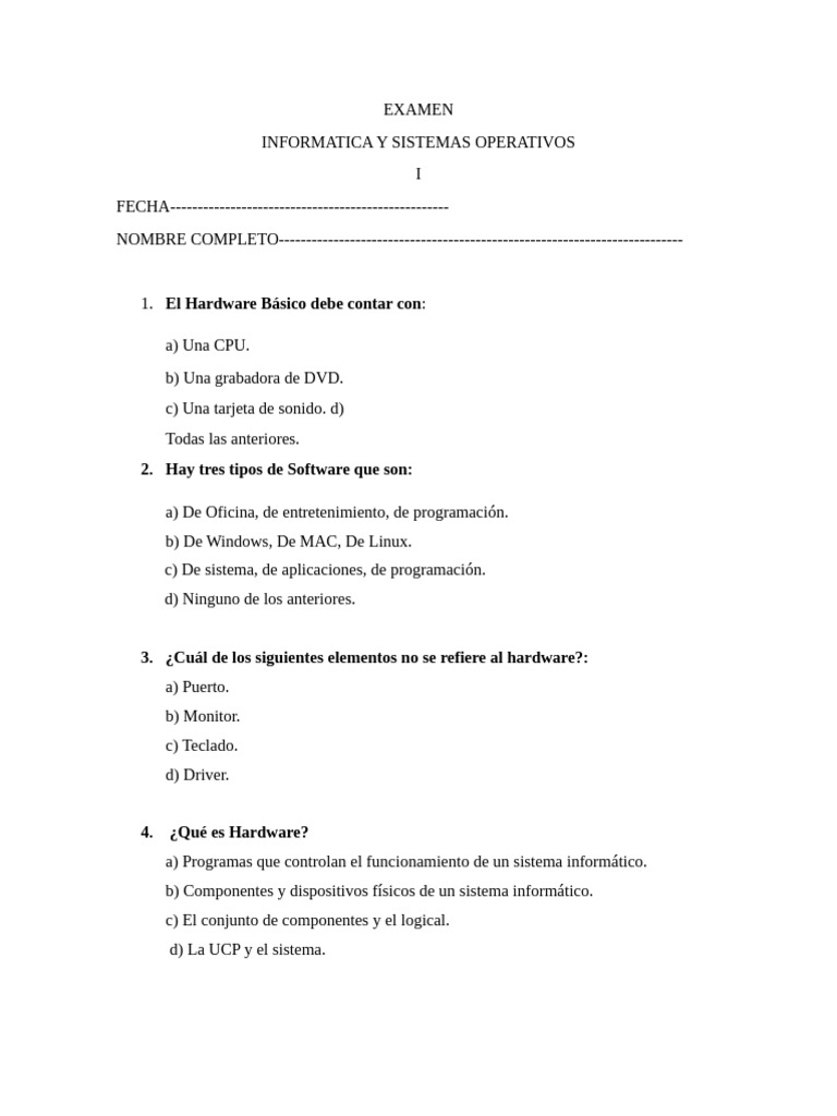 Examen Informatica | PDF