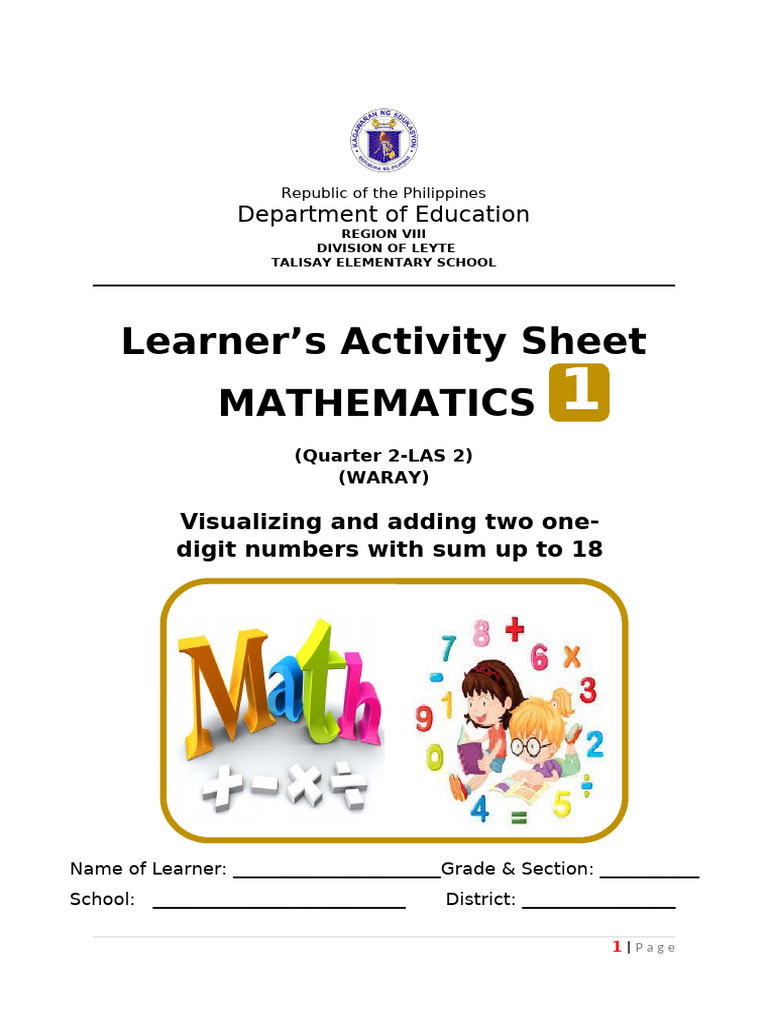 Math 1 Q2 Las 2 Waray | PDF