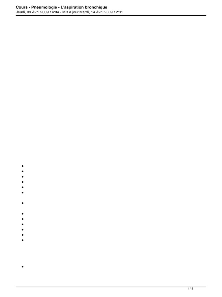 Aspiration bronchique : Guide pratique | PDF | Système respiratoire ...