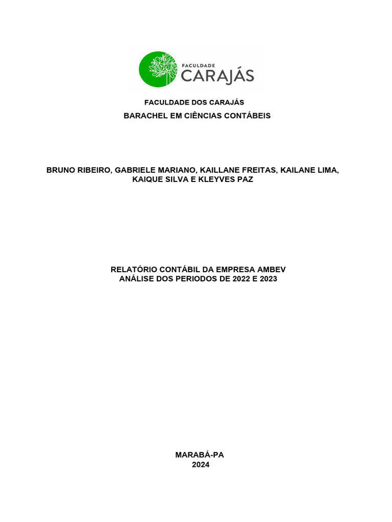 Relatório Contábil Ambev 2022-2023 | PDF | Contabilidade | Custo de capital