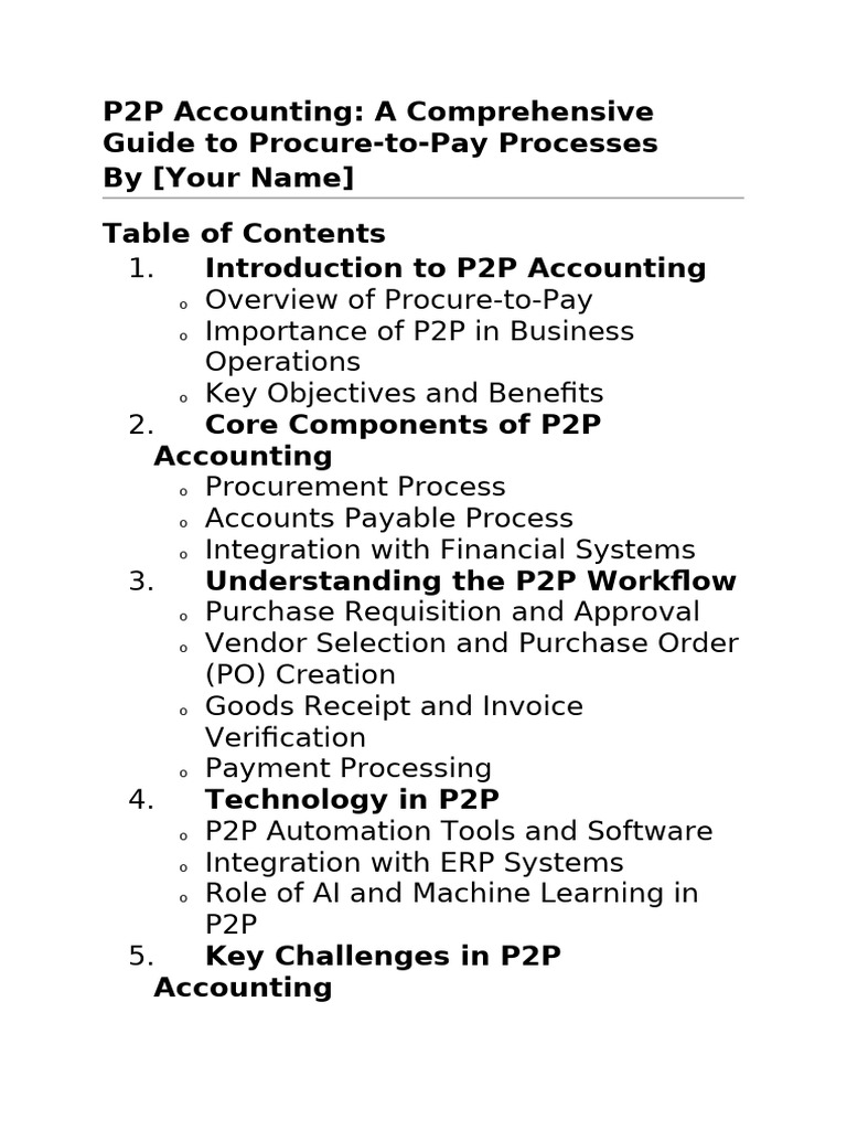 P2P Accounting | PDF | Accounts Payable | Procurement