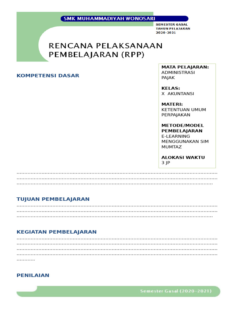 Template RPP | PDF