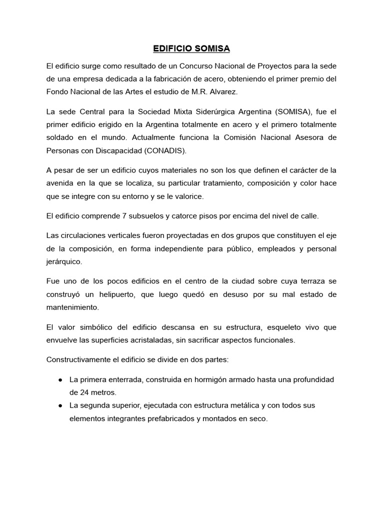 Edificio Somisa | PDF | edificio | Acero
