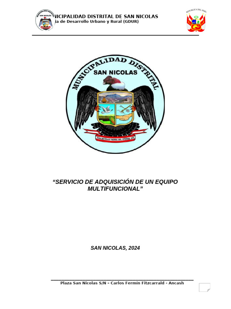 TDR Adquisicion de Impresora | PDF | Logística | Informática