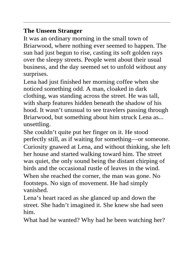 The Unseen Stranger1 | PDF | Mystery, Thriller & Crime Fiction | Poetry