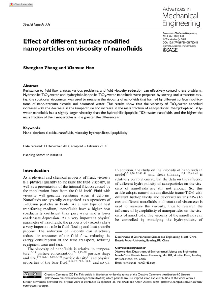Effect of Different Surface Modified Nanoparticles On Viscosity of ...