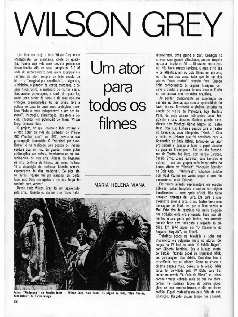 Wilson Grey Um Ator para Todos Os Filmes | PDF