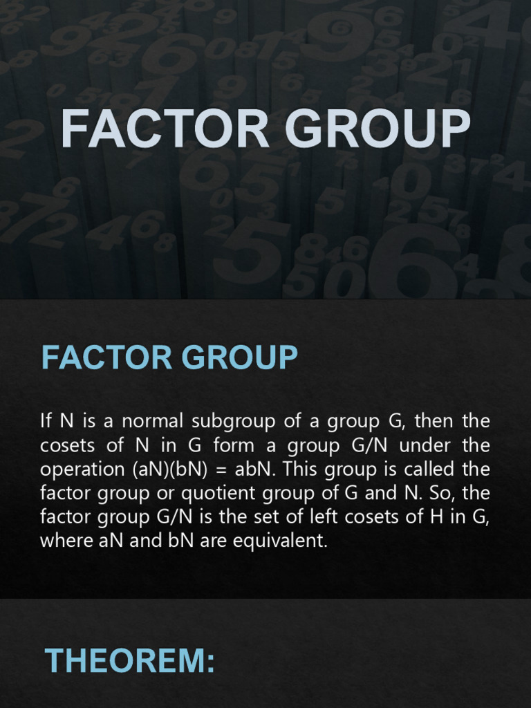 FACTOR GROUP | PDF