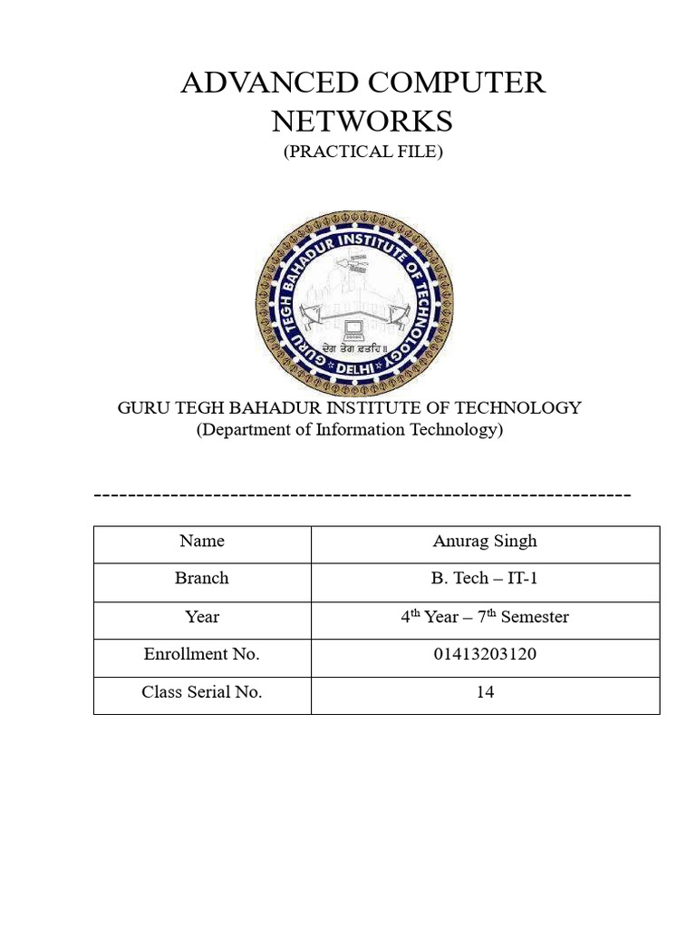 Anurag ACN | PDF | Ip Address | Router (Computing)
