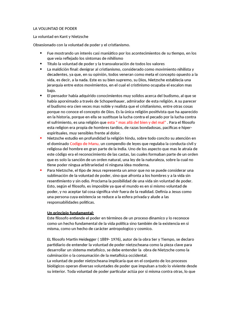 La Voluntad de Poder | PDF | Friedrich Nietzsche | Metafísica