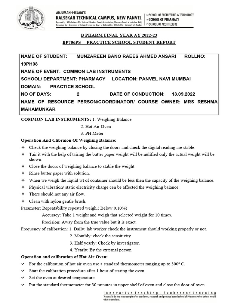 19PH08 Reshma Maam | PDF | Calibration | Ph