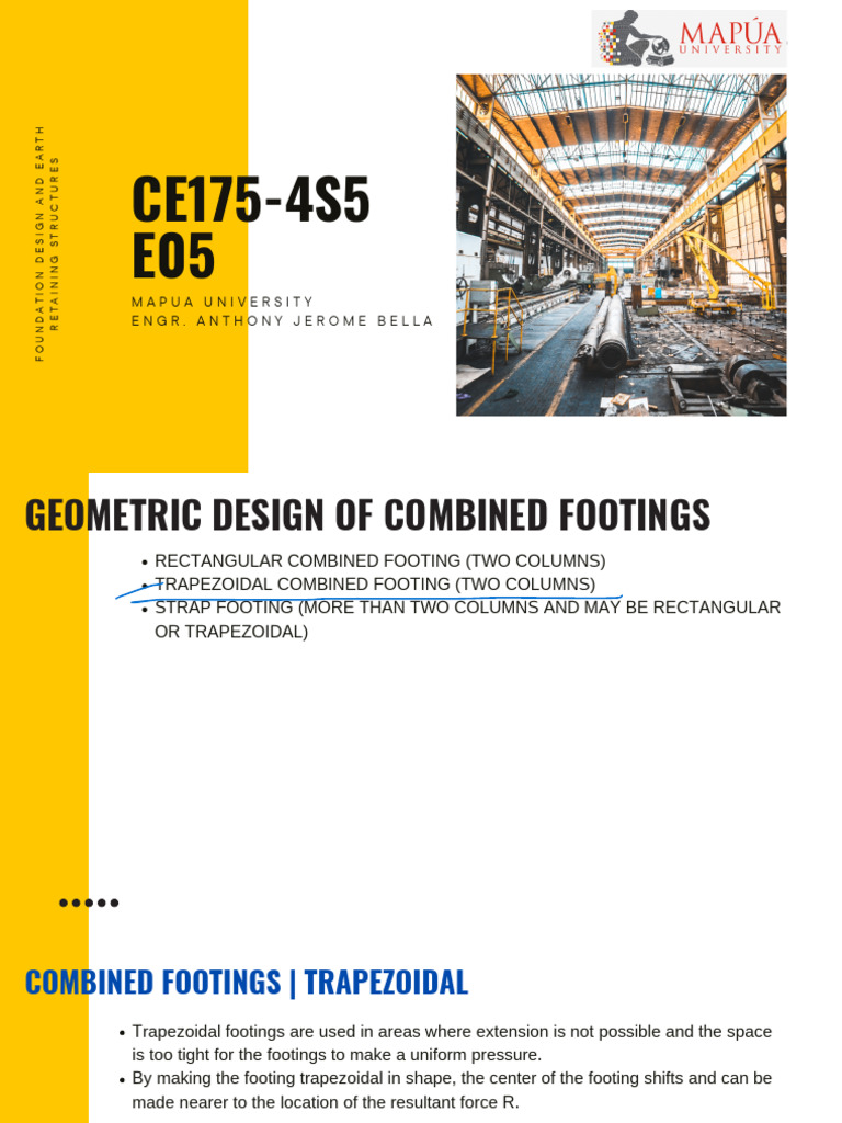 CE175-4S5 E05: Mapua University Engr. Anthony Jerome Bella | PDF | Teaching Methods & Materials